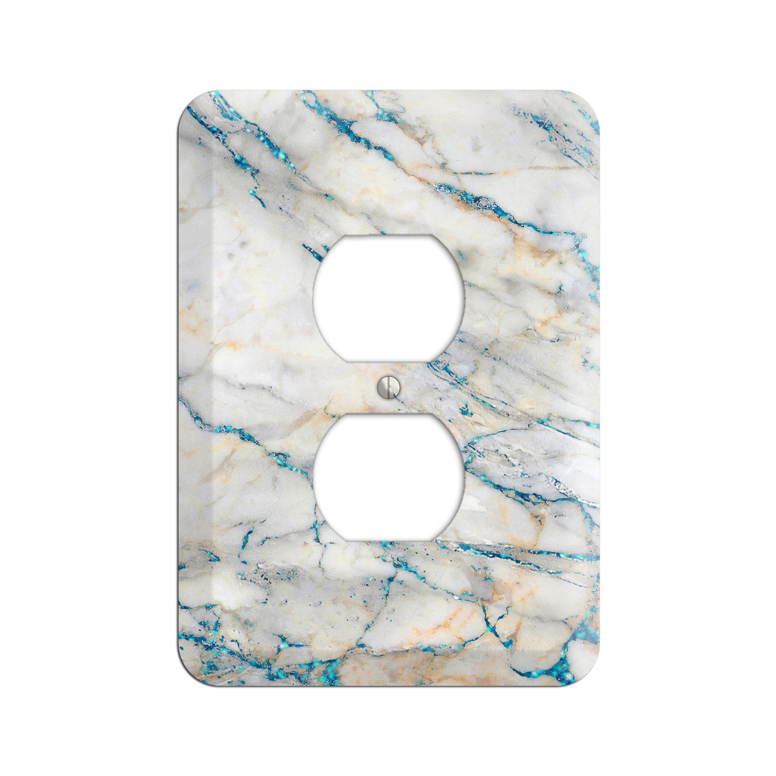 Bondi Blue Marble Print Marble Switch Plate Outlet Cover - Etsy
