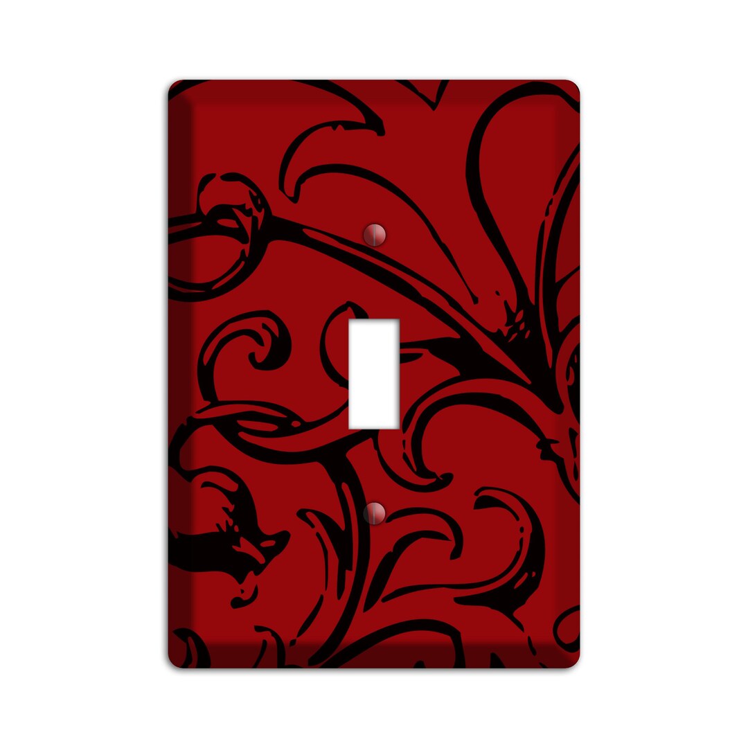 Victorian Red Light Switch Cover and Outlet Covers, Home Decor, Wall ...