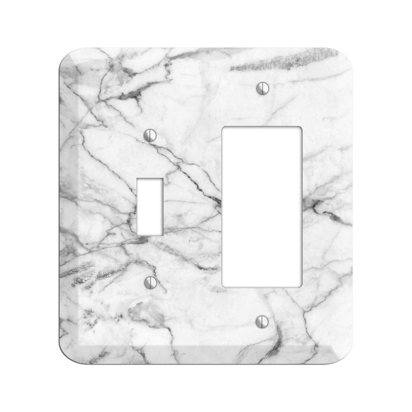 White and Gray Marble Print Marble Light Switch Cover and - Etsy