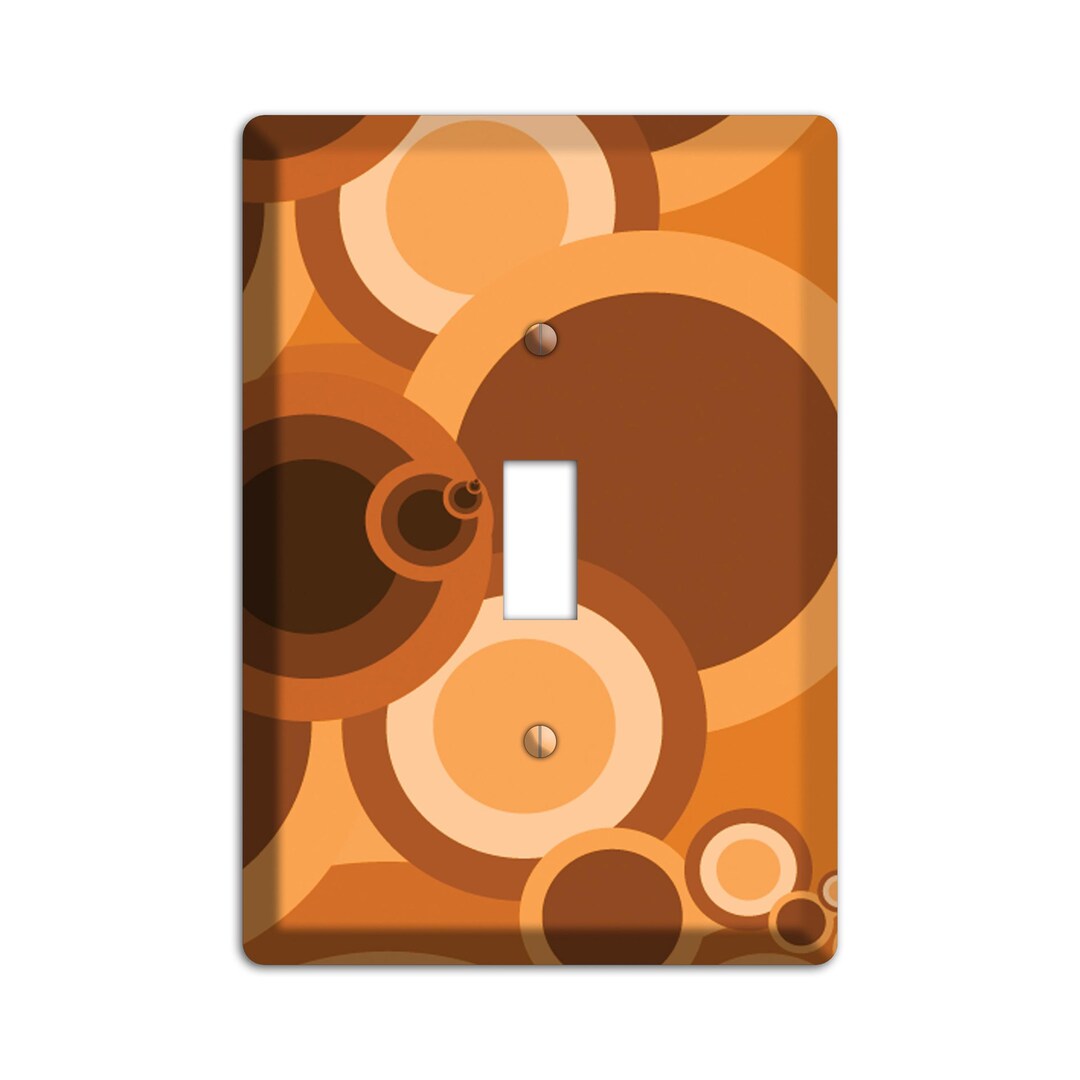 Burnt Orange Circles Light Switch Cover and Outlet Covers, Home Decor ...