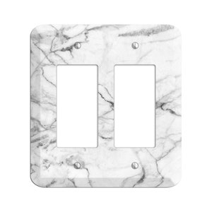 White and Gray Marble Print Marble Light Switch Cover and - Etsy