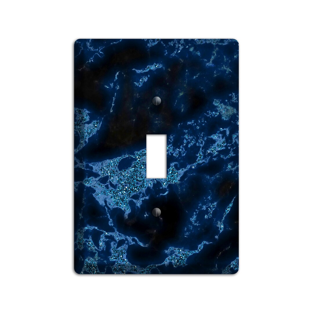 Blue Marble Print - Marble Light Switch Cover and Outlet Covers; Metal ...