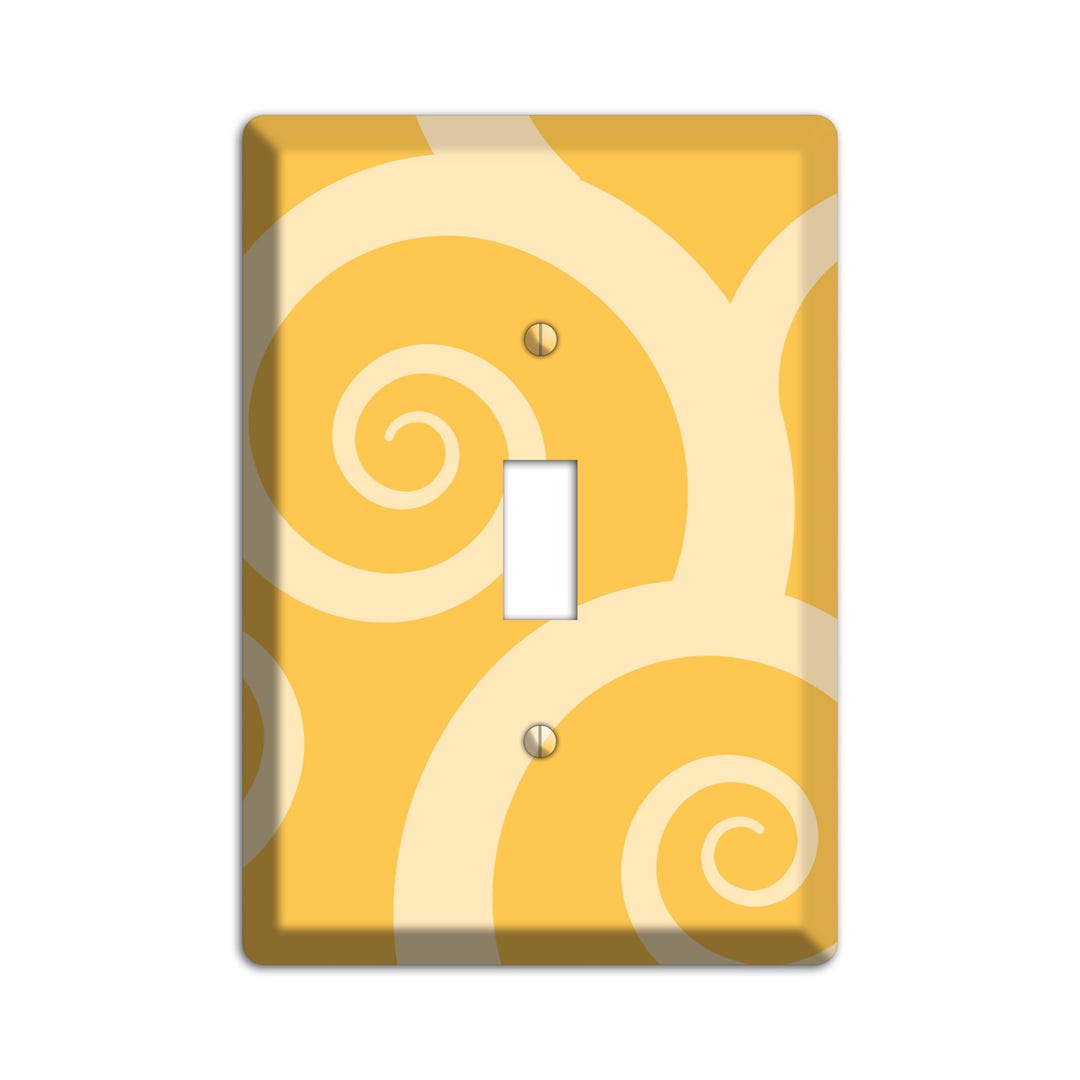 Yellow Tones Large Swirl Light Switch Cover and Outlet Covers, Home ...