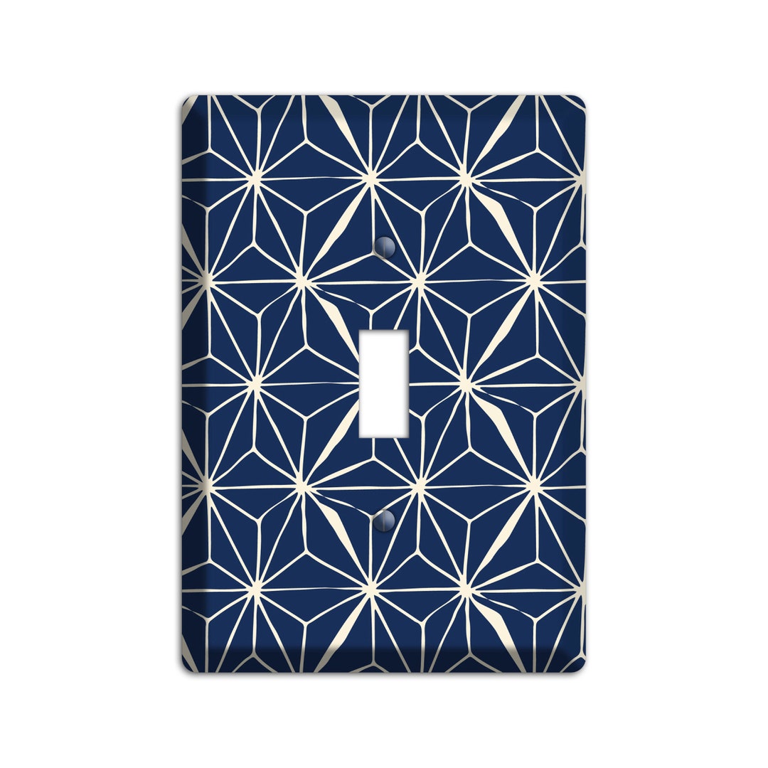 Art Deco Light Switch Cover and Outlet Covers- Navy Geometric Print ...