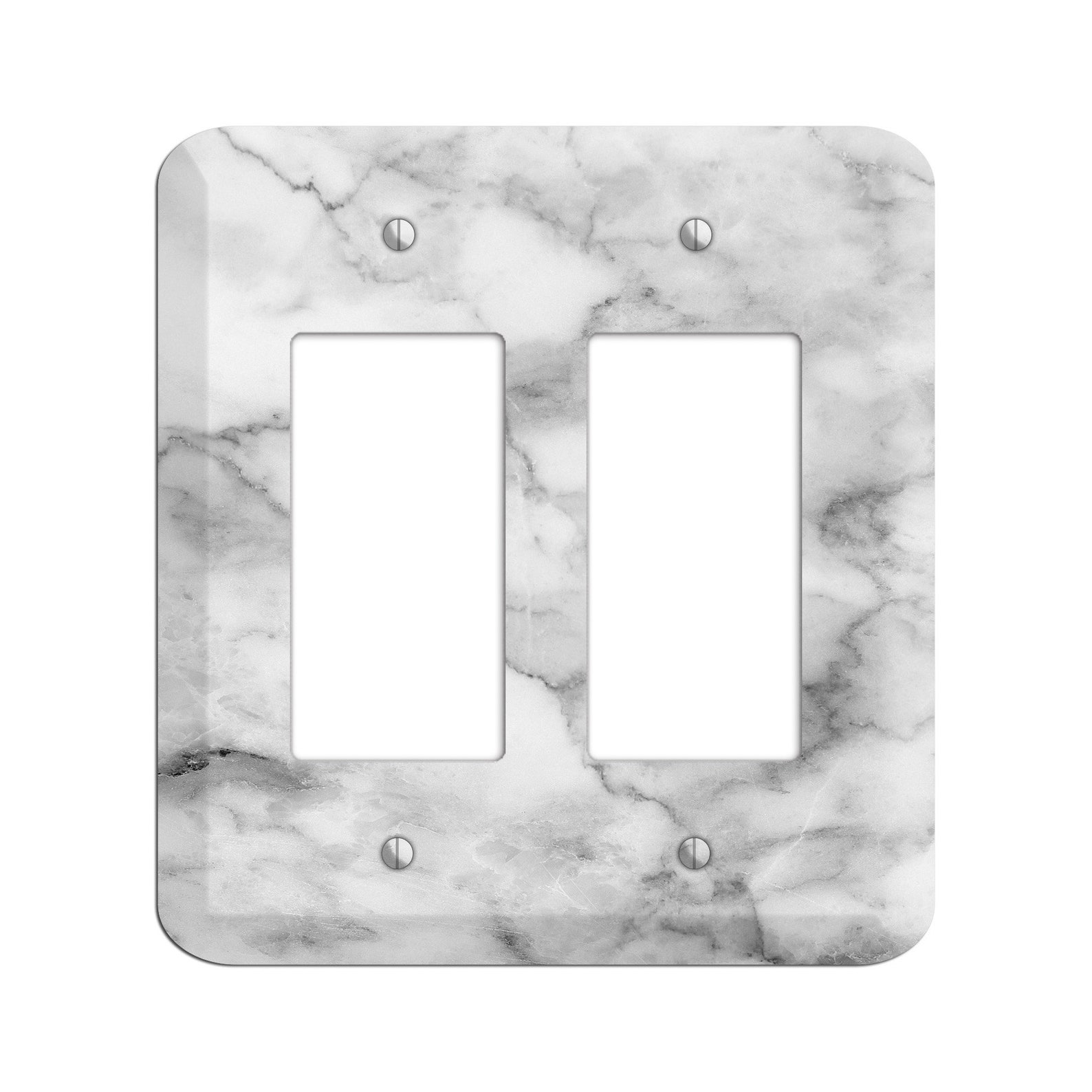 Gray and White Marble Print Marble Light Switch Cover and | Etsy