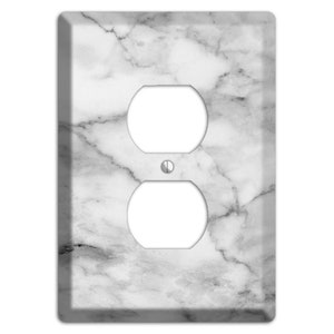 Gray and White Marble Print - Marble Light Switch Cover and Outlet ...