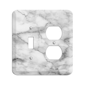 Gray and White Marble Print Marble Light Switch Cover and | Etsy