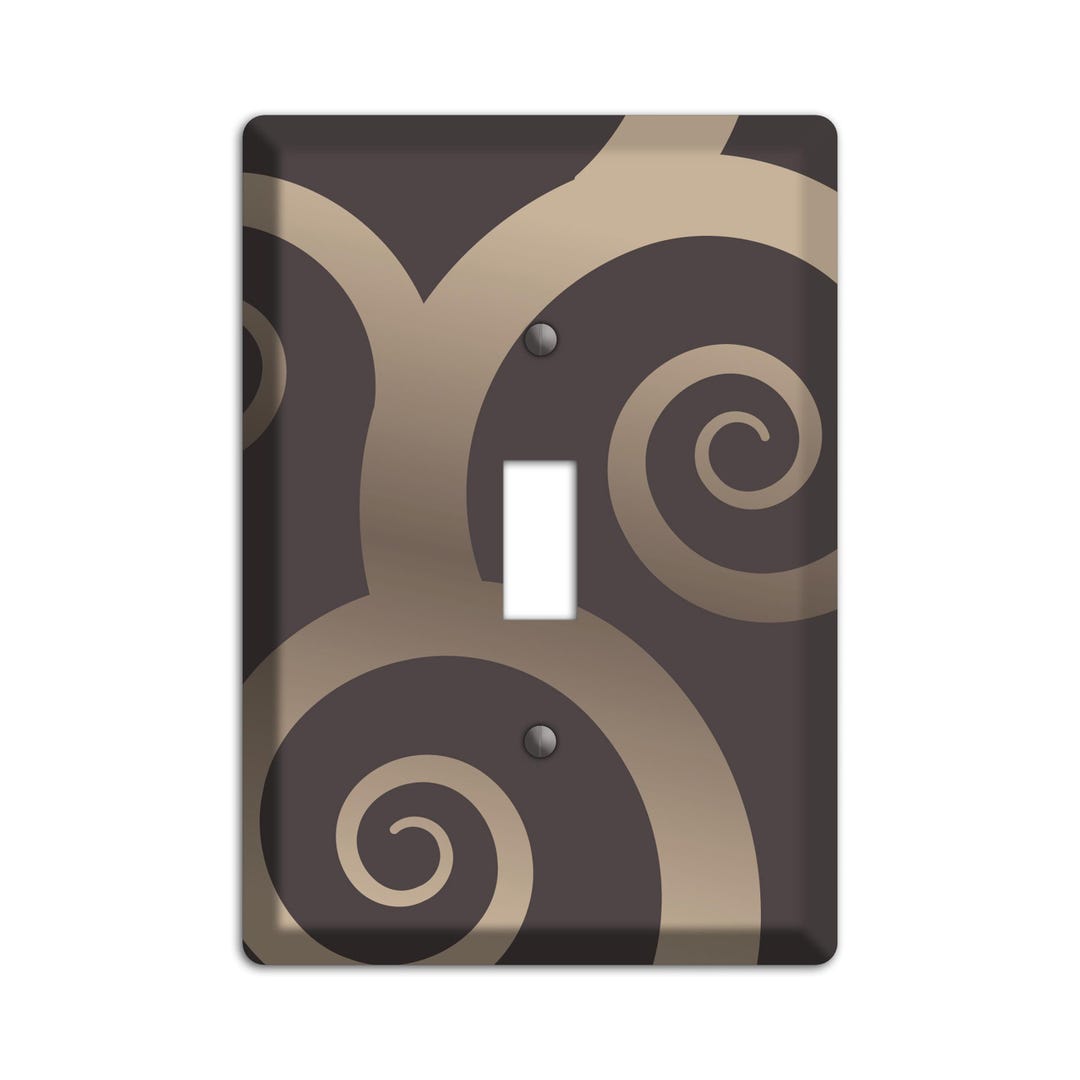 Brown With Beige Large Swirl Light Switch Cover and Outlet Covers, Home ...