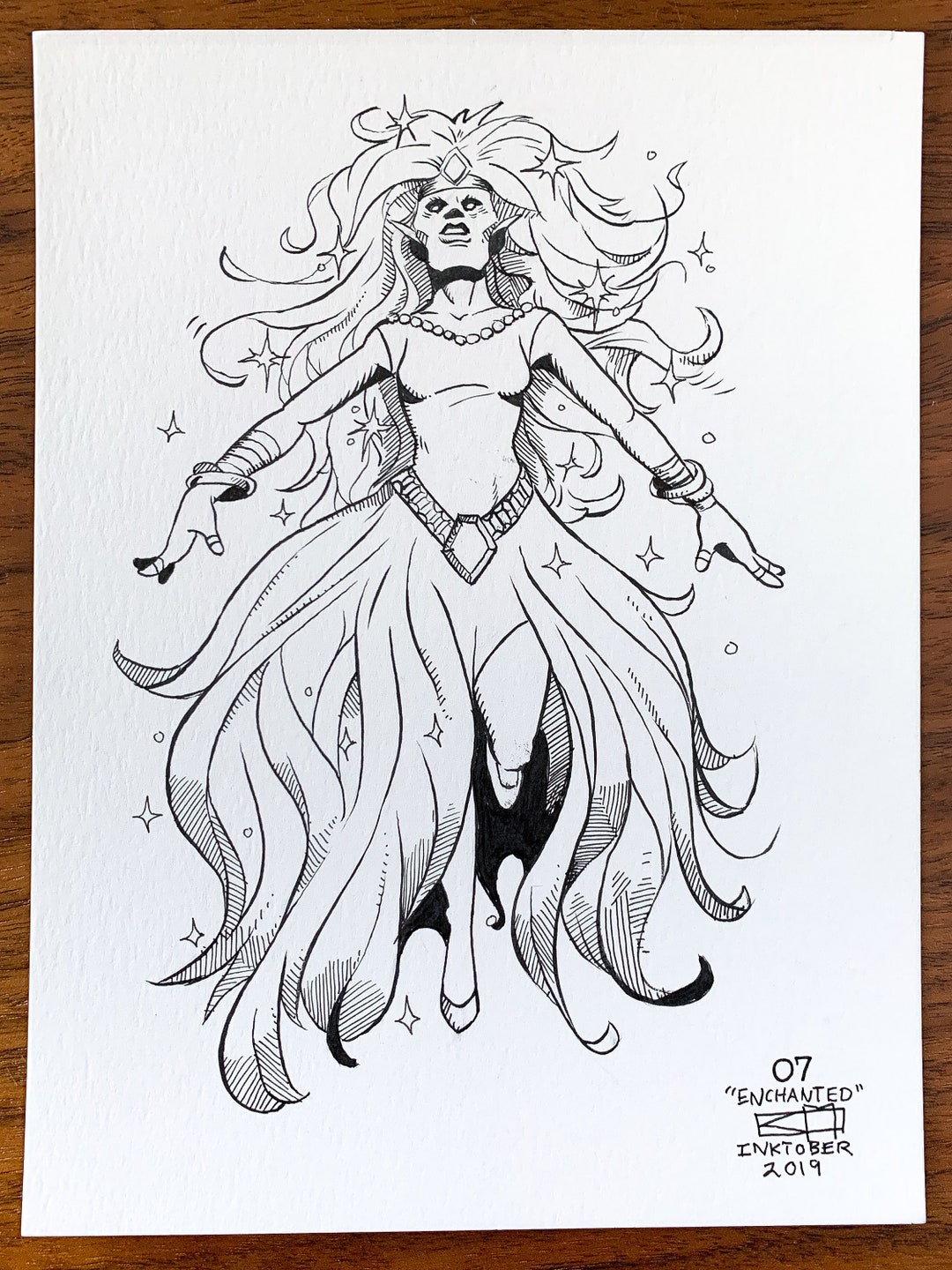 Inktober Original Art : "enchanted" - Etsy