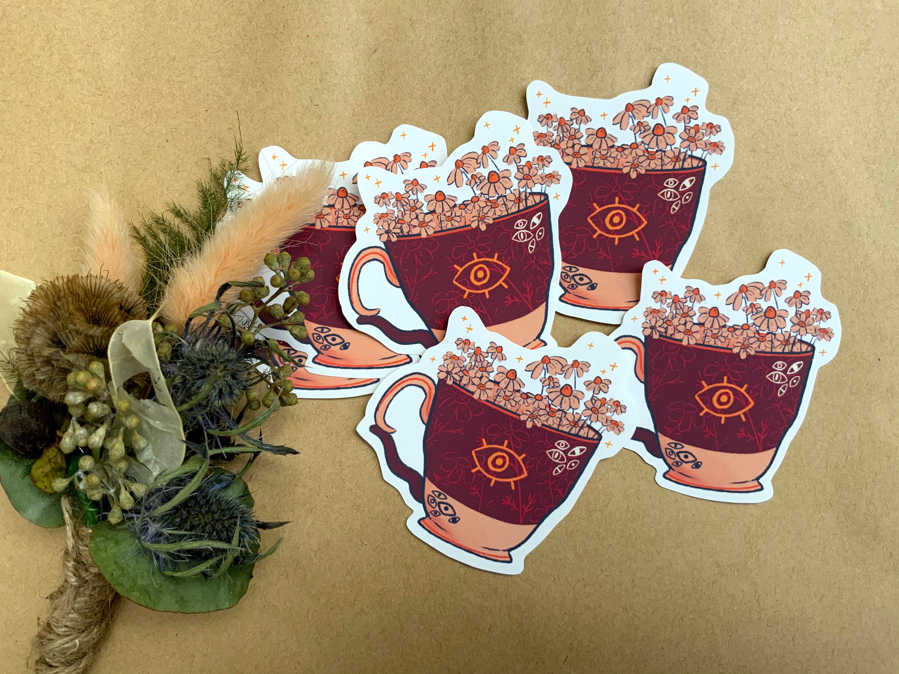 Cursed Teacup Vinyl Sticker - Etsy UK