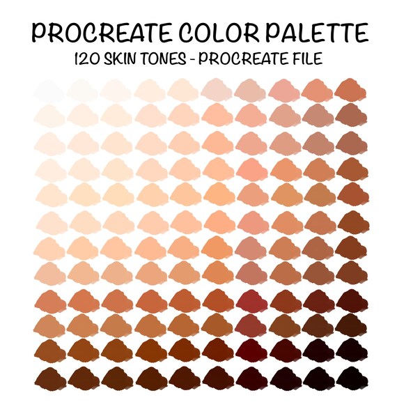 120 Procreate skin tones palette nude color palette | Etsy