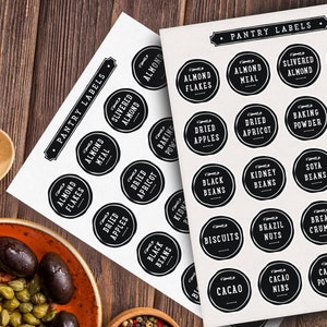 170 Pantry and Spice Labels, Stickers for Jars and Bottles. Kitchen ...
