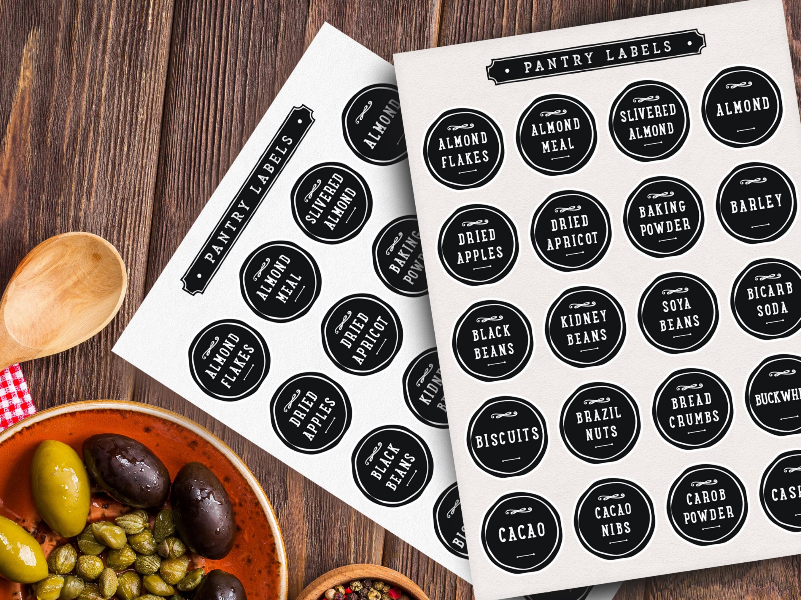 170 Pantry and Spice Labels, Stickers for Jars and Bottles. Kitchen ...