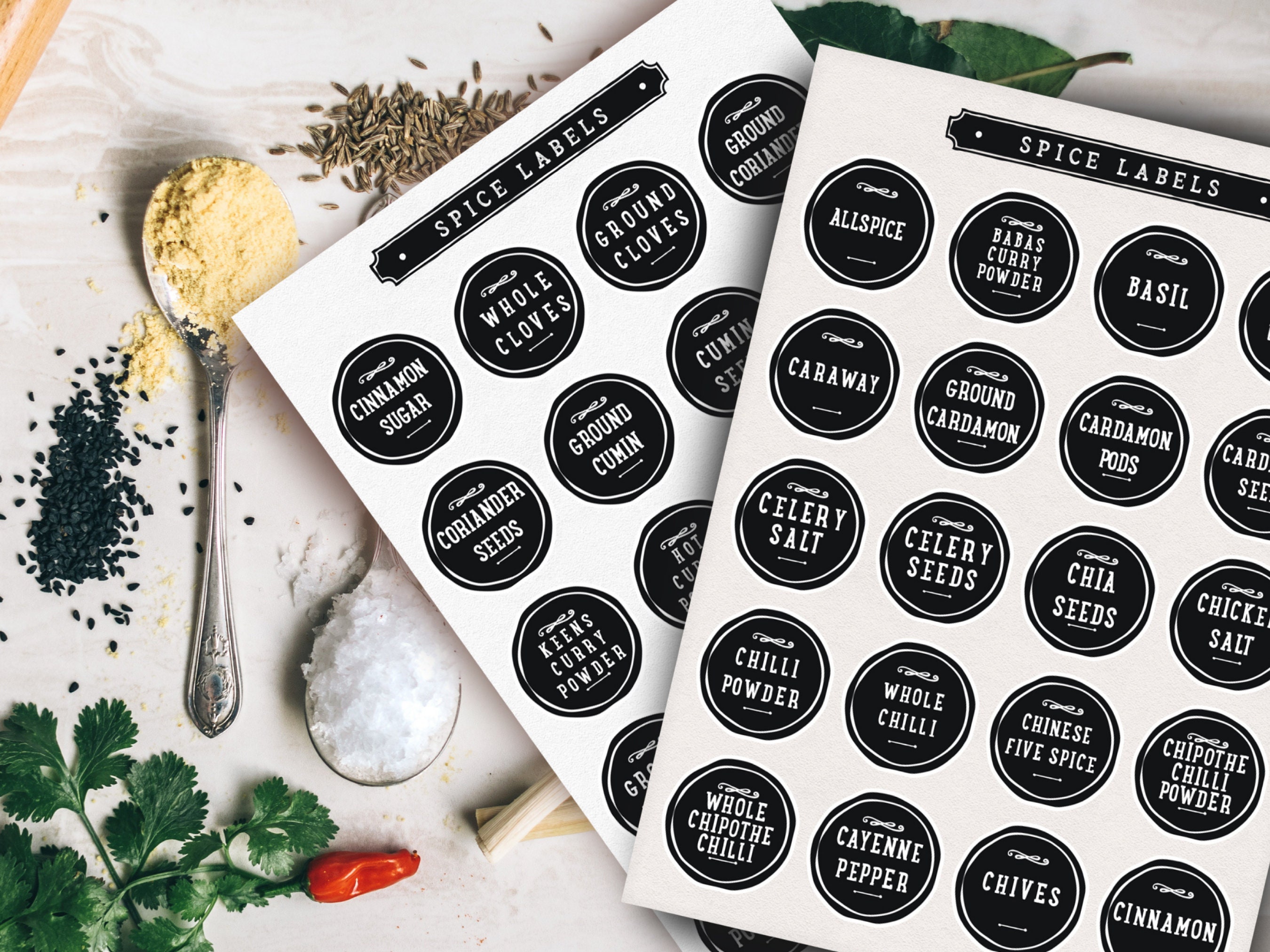 170 Pantry and Spice Labels, Stickers for Jars and Bottles. Kitchen ...