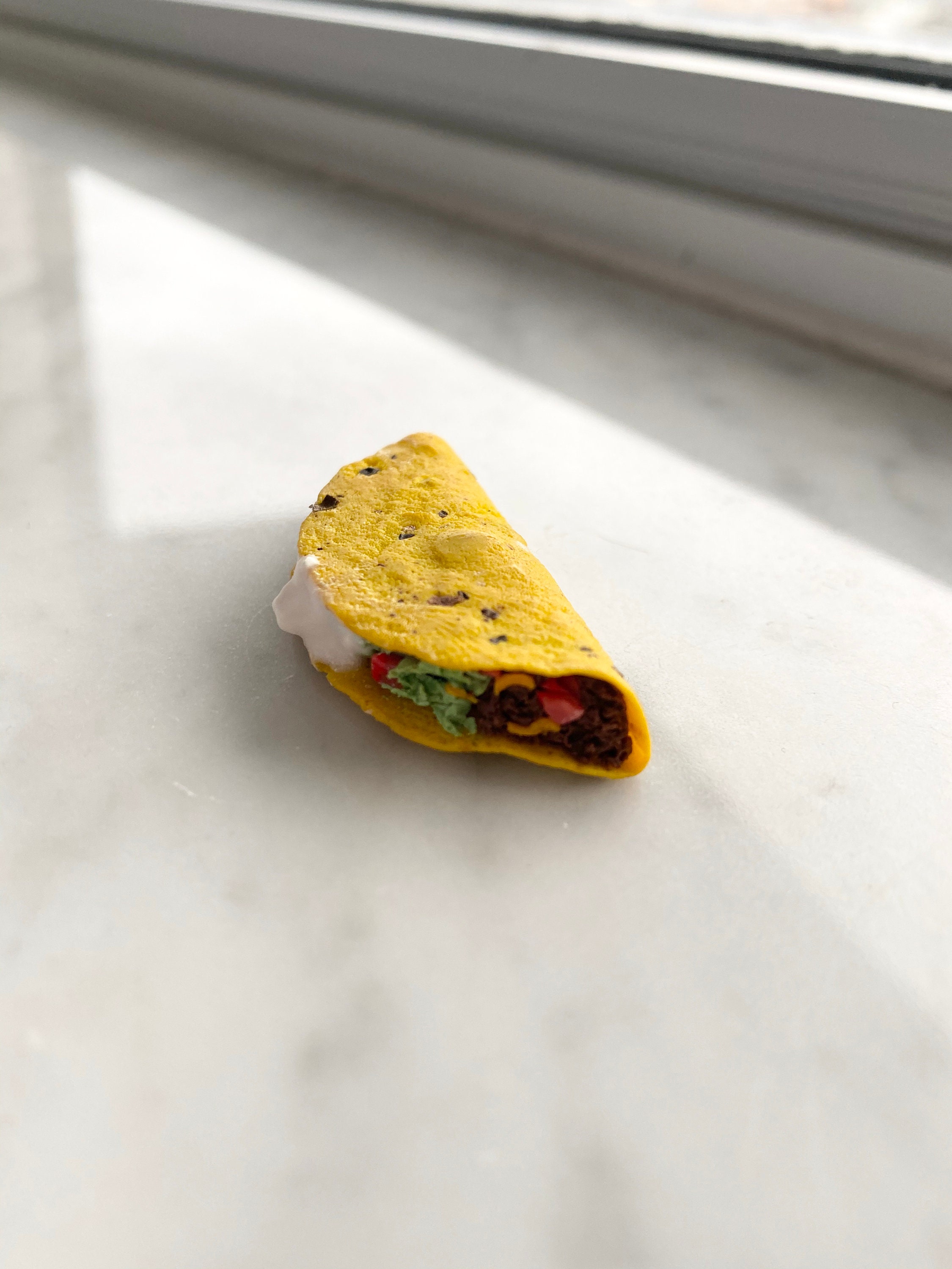 Miniature Beef Taco Polymer Clay Charm - Etsy