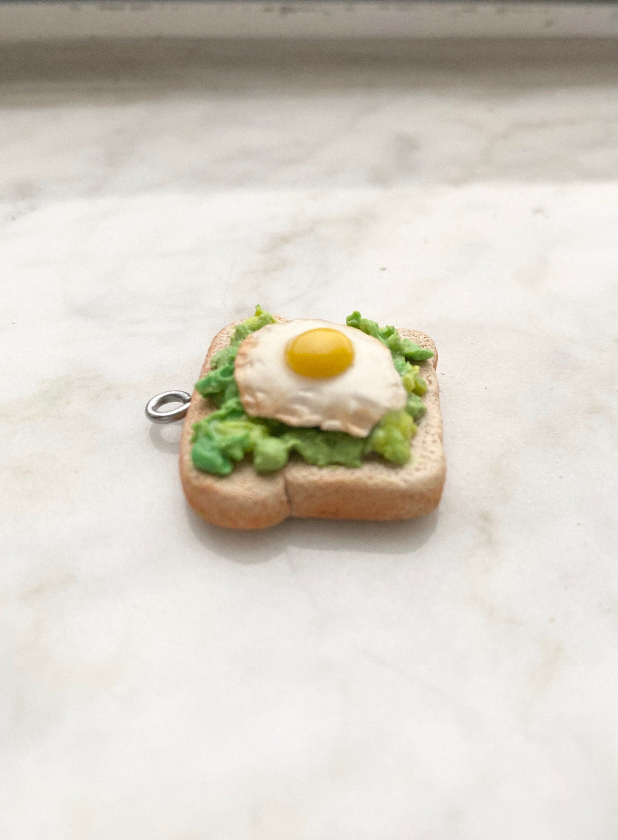 Miniature Egg on Avocado Toast Polymer Clay Charm - Etsy