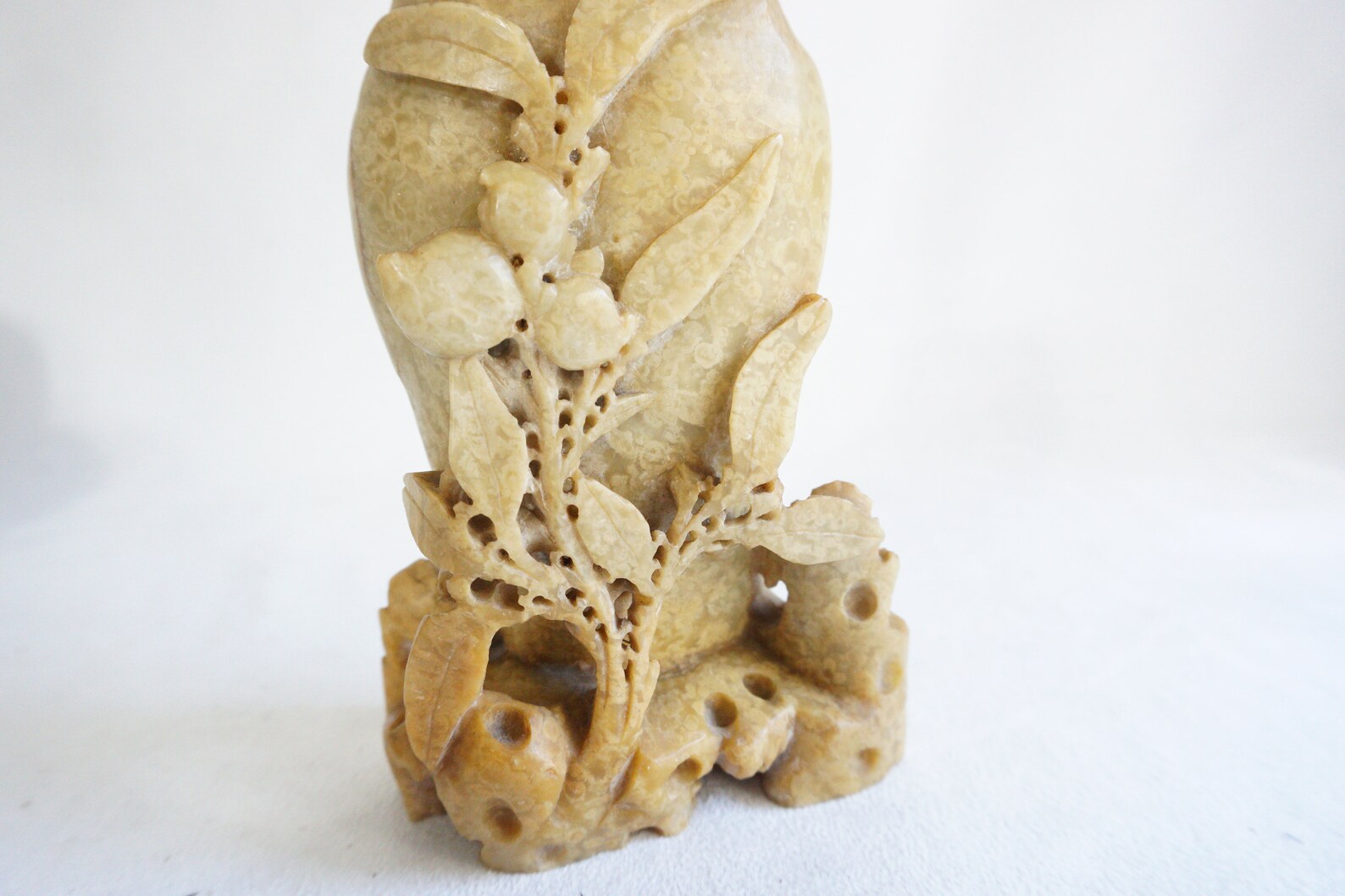 Vintage Soapstone Hand Carved Floral Pattern Vase - Etsy