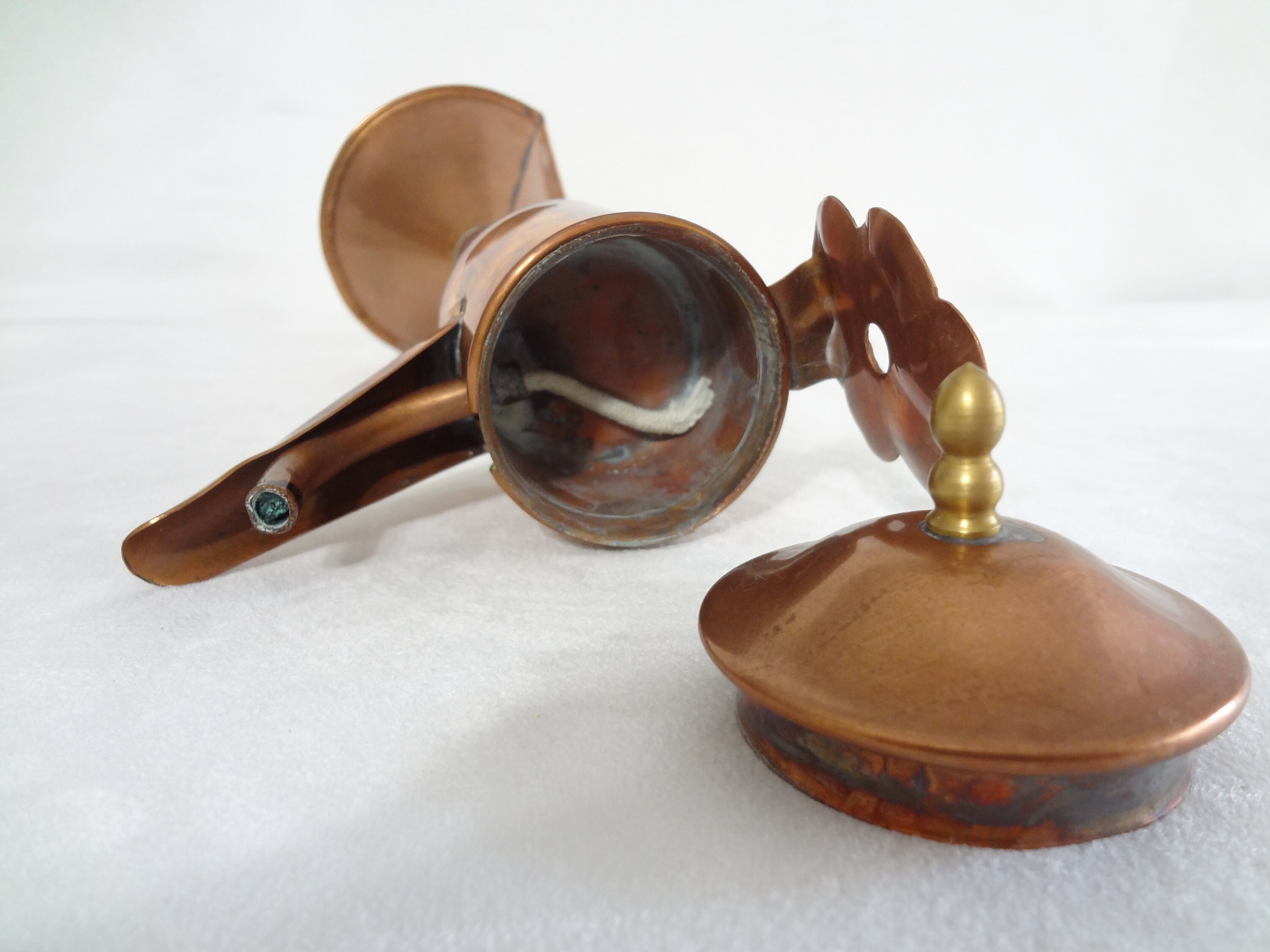 Antique Primitive Antique Dutch Snotneus Copper Oil Lamp - Etsy