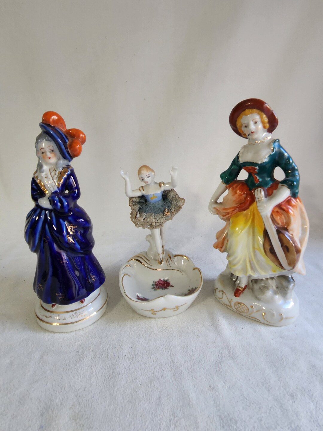 Set of Three Vintage Porcelain Japanese Figurines - Etsy