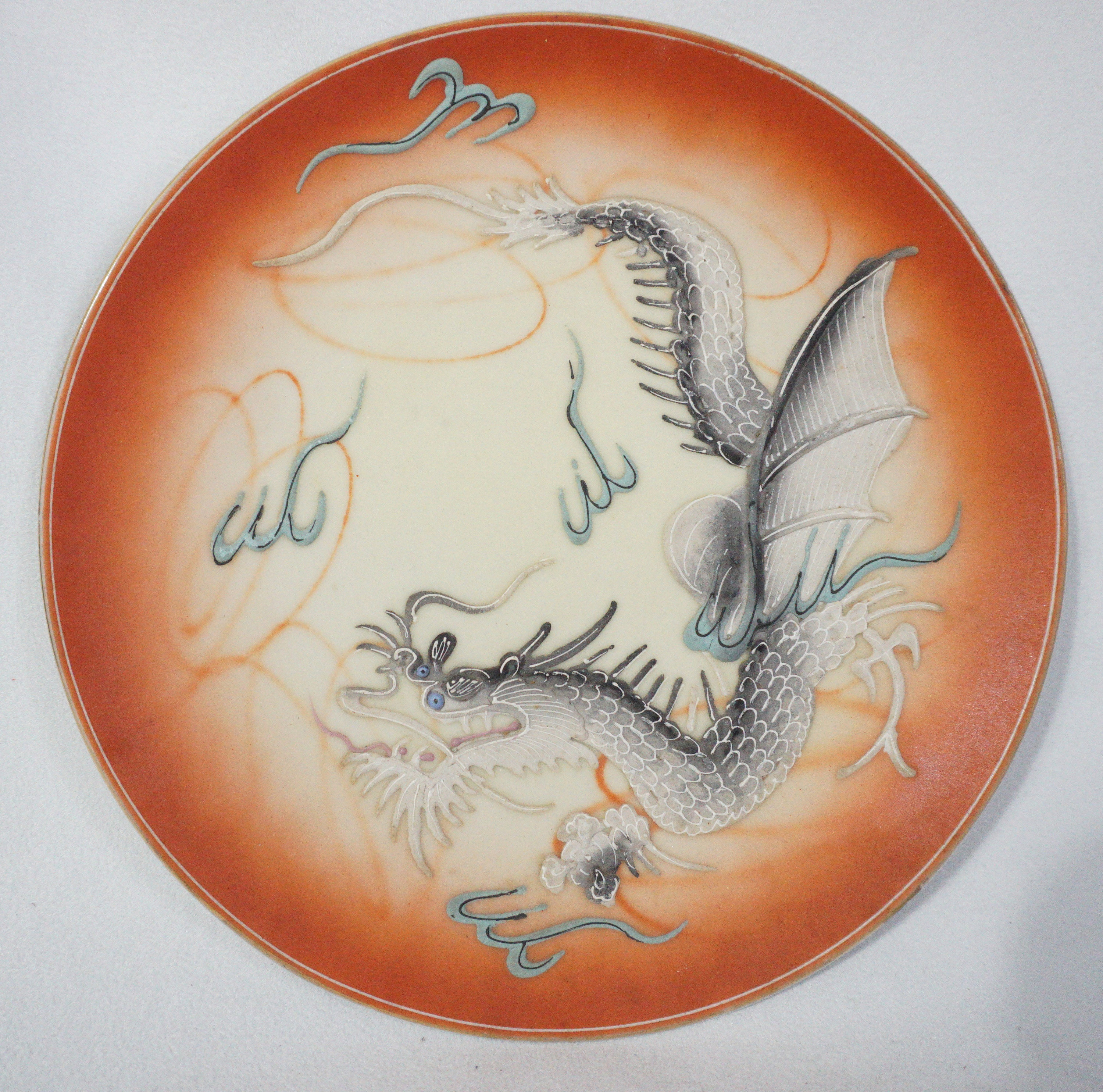 Hand Painted Moriage Kutani Style Dragon Ware Plate - Etsy