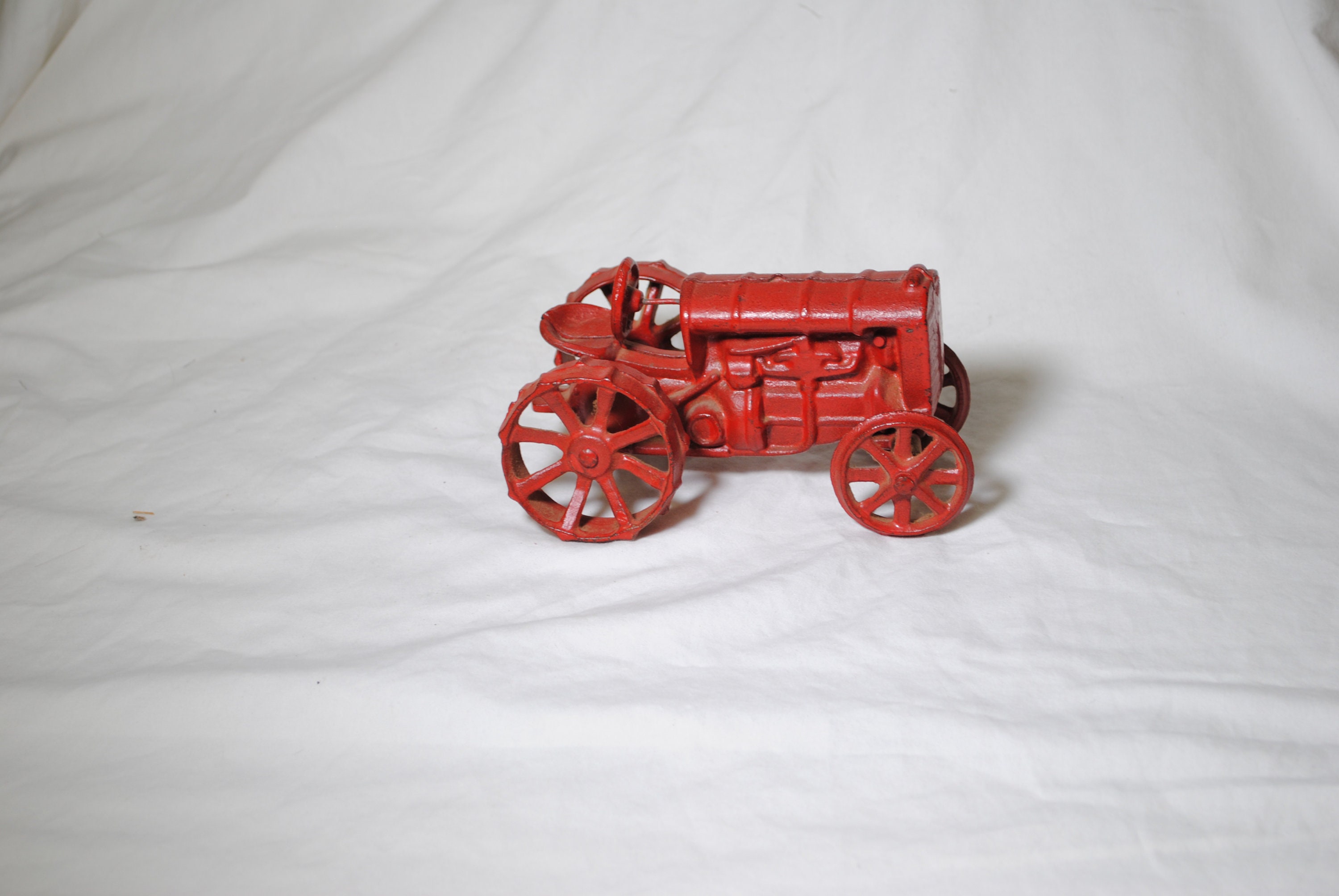 Vintage Cast Iron Red Toy Tractor, Steel Wheels, 1930s - Etsy