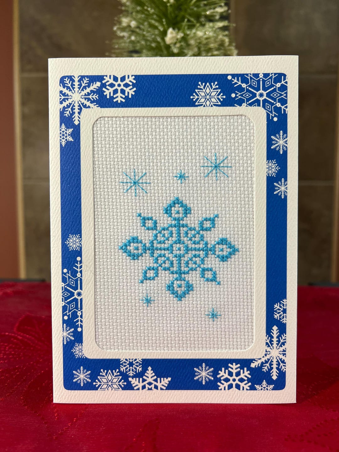 Christmas Card Finished Cross Stitch - Etsy