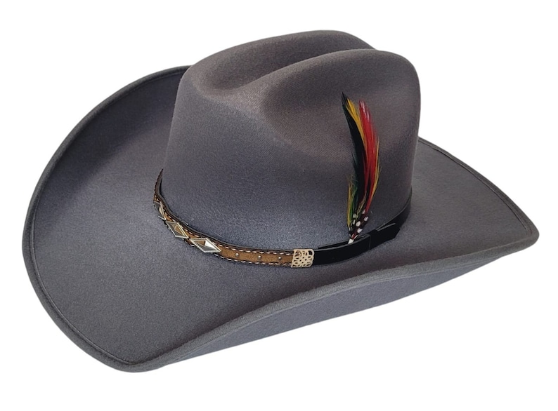 Men's Gray Cowboy Hat, Vintage Murrieta Style, Fancy Hat, Small, Medium ...