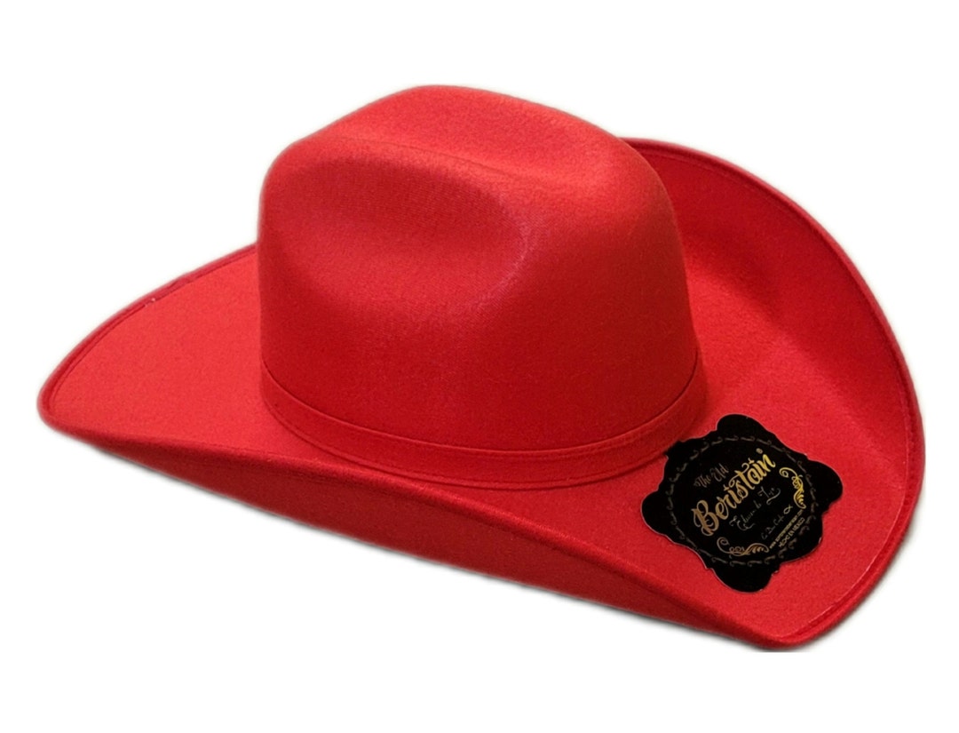 Red Western Cowboy Hat Vaquero Old Beristaine Style Large & Medium Size ...