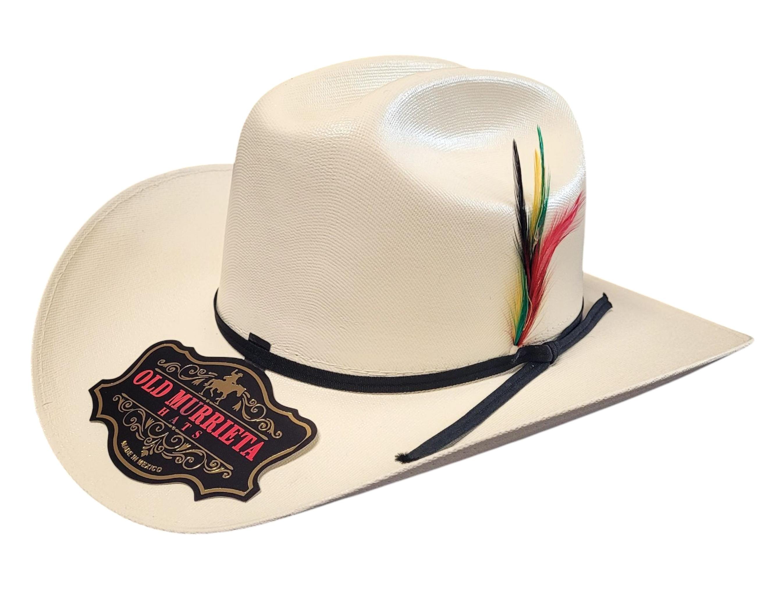 White Sinaloa-style Cowboy Hat With Feather - Etsy
