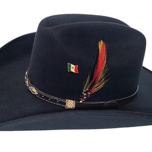 Cowboy Hat in Black Color, Old Murrieta-style, With Feathers and Metal ...