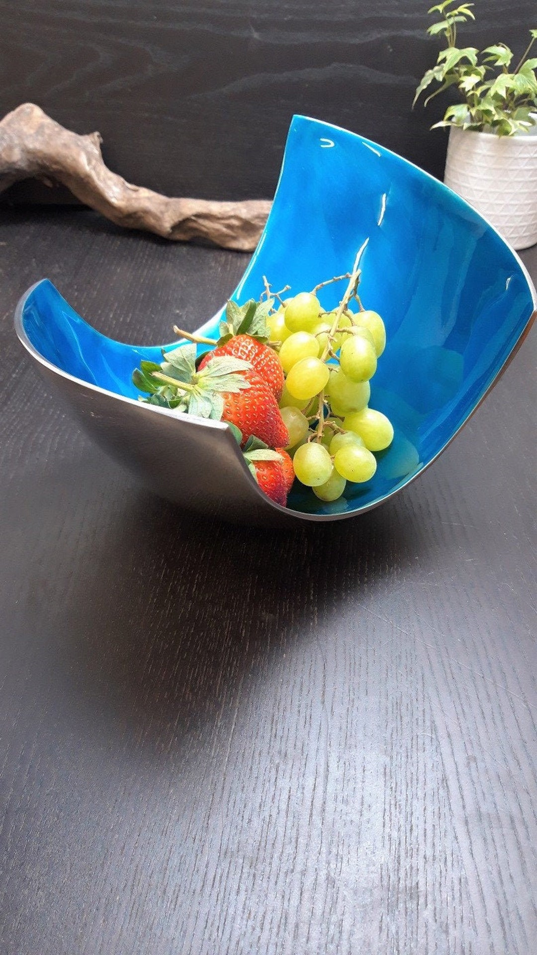 Handmade Recycled Aluminium Fruit Bowl: Modern Enamel Centrepiece - Etsy UK