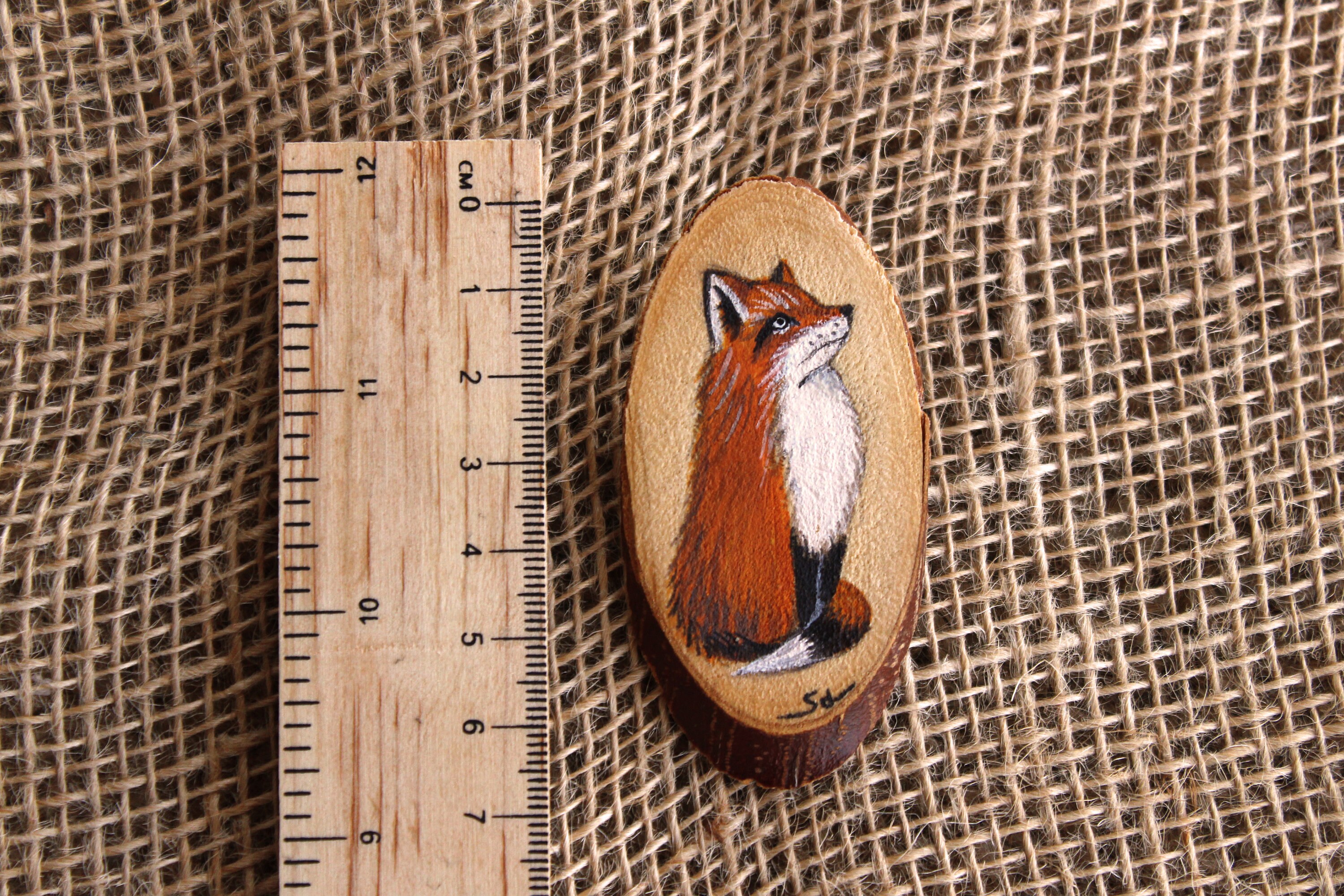 Handpainted Wood Slice Wooden Brooch Pin Nature Wild Animals - Etsy