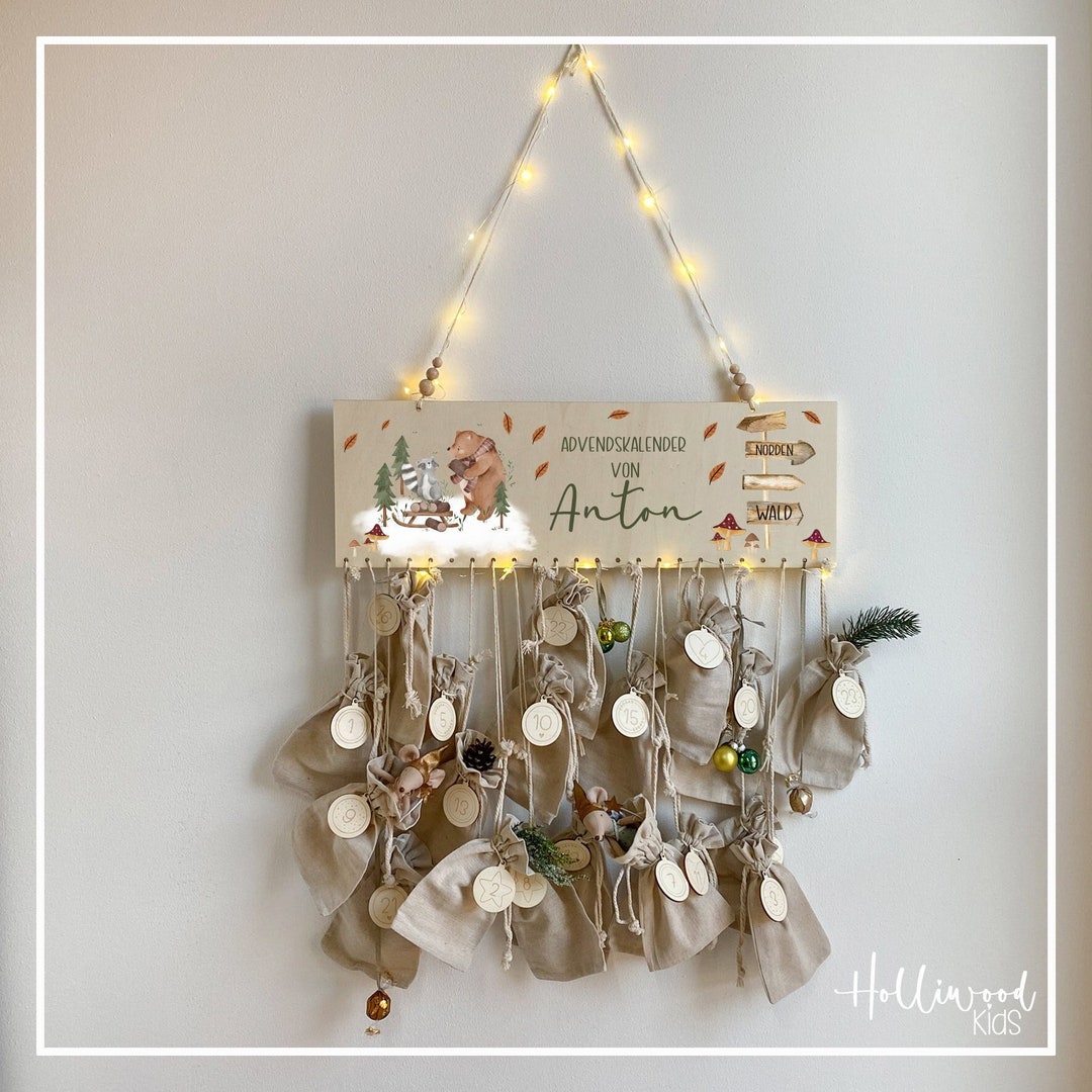 Personalized Advent Calendar forest Friends Watercolor to Fill With ...