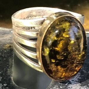 Russell Sam Navajo Amber Ring, Sterling and Gold Filled, Southwest ...
