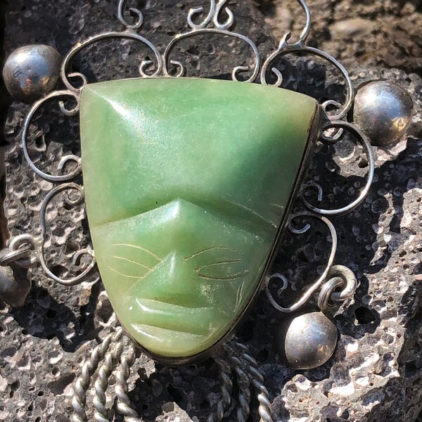 Aztec Jade Brooch - Etsy