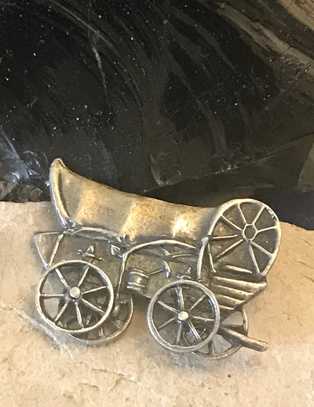 Sterling Covered Wagon Brooch Pin, Vintage Conestoga Wagon, Moving ...