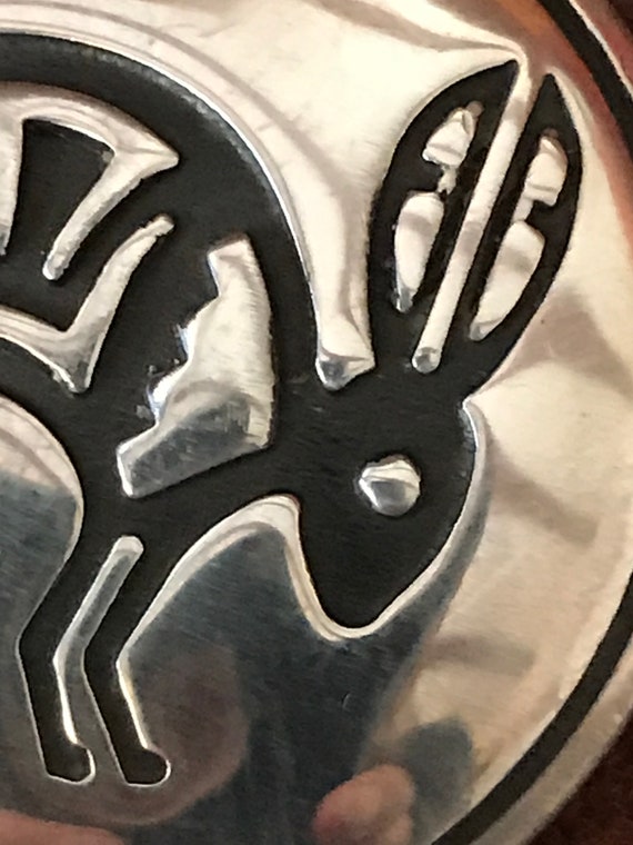 Native American Rabbit Sterling Overlay Brooch, Rabbi… - Gem