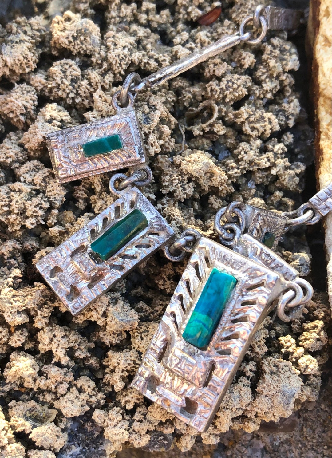 Vintage Sterling Peruvian Aztec Warrior Necklace Artisan - Etsy