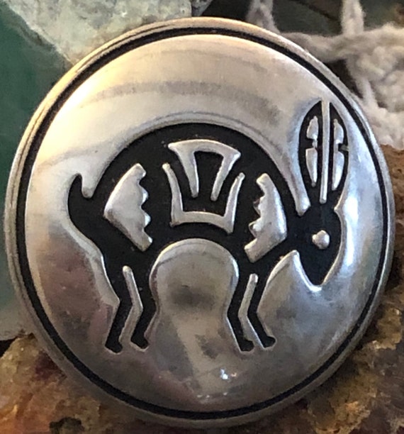Native American Rabbit Sterling Overlay Brooch, Rabbi… - Gem