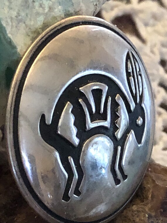 Native American Rabbit Sterling Overlay Brooch, Rabbi… - Gem