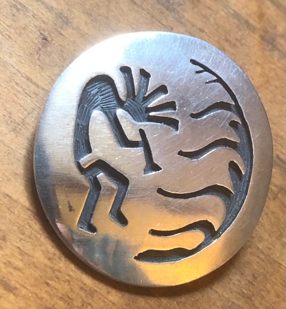 Hopi Gene Pooyouma Sterling Overlay Kokopelli Cornsta… - Gem
