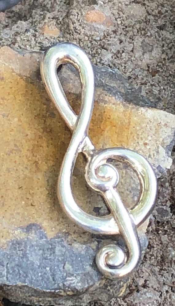 Vintage Taxco Treble Clef Brooch Pin, Musical Notatio… - Gem