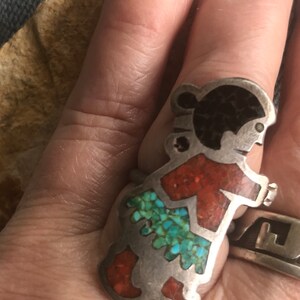 Navajo Chip Inlay Sterling Ring Navajo Dine Woman Dancing | Etsy