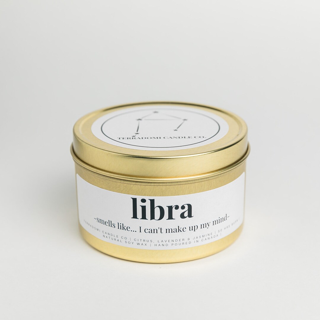 LIBRA Soy Candle | Citrus, Lavender + Jasmine | 50 Hr Burn | Astrology ...