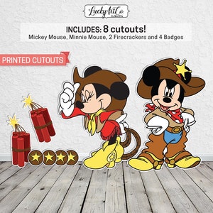 Mickey Mouse Cowboy Birthday Backdrop Minnie Mouse Cowgirl | Etsy