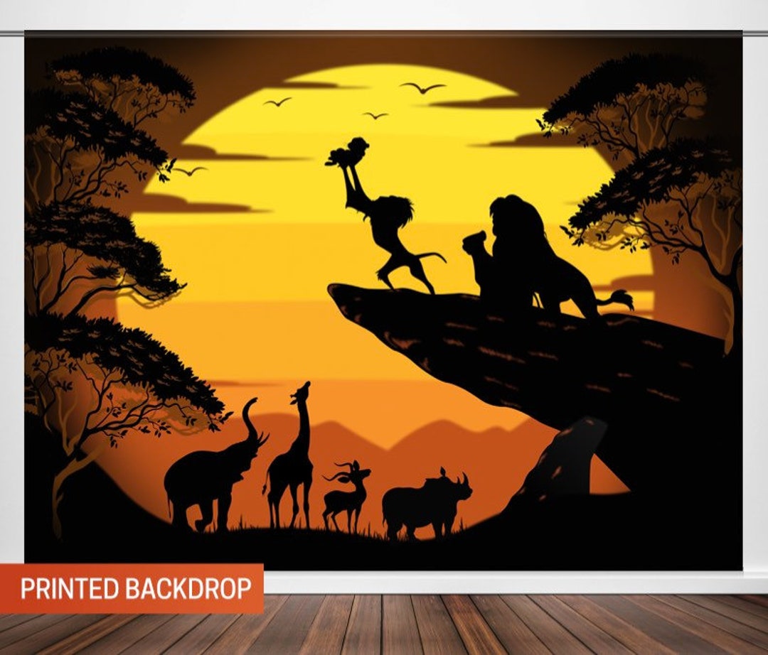 Lion King Birthday Backdrop, Lion King Silhouette Backdrop, Birthday ...