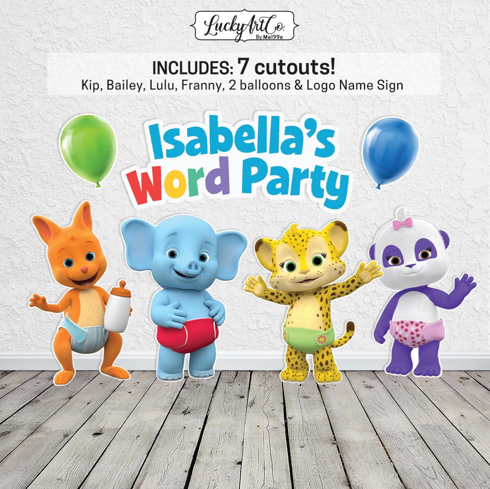 Word Party Birthday Backdrop Word Party Cutouts Word Party - Etsy