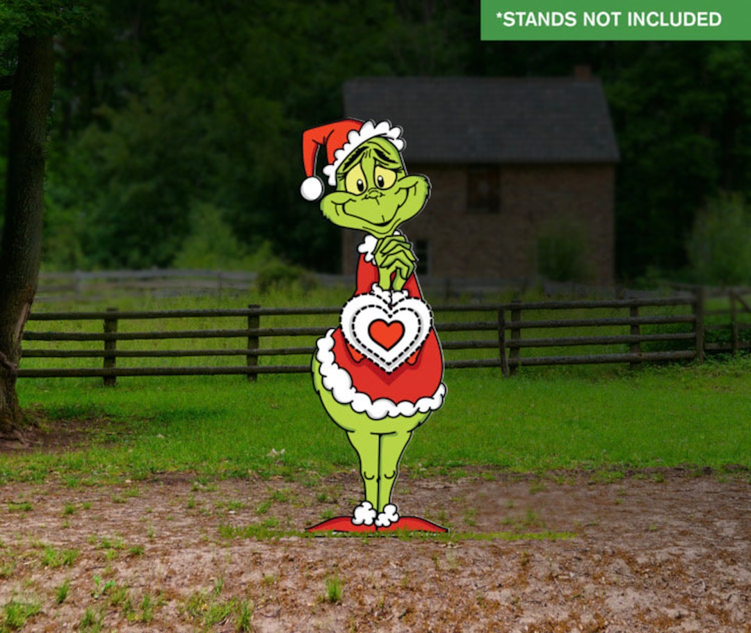 Grinch Growing Heart, Grinch Yard Decoration, Grinch Yard Decor ...