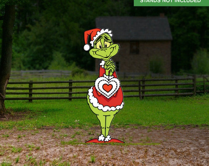 Growing Grinch Heart With Card - Etsy