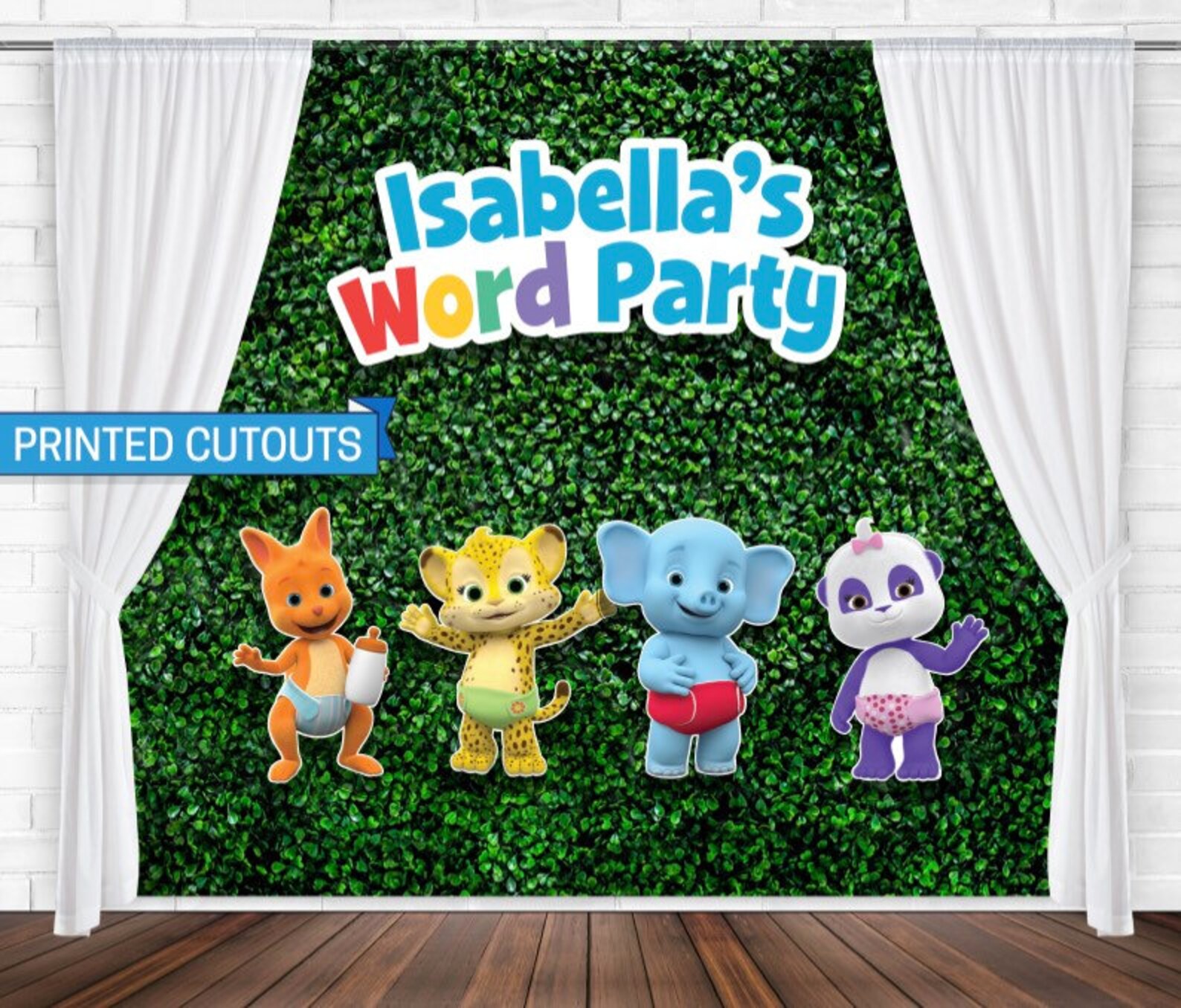 Word Party Birthday Backdrop Word Party Cutouts Word Party - Etsy